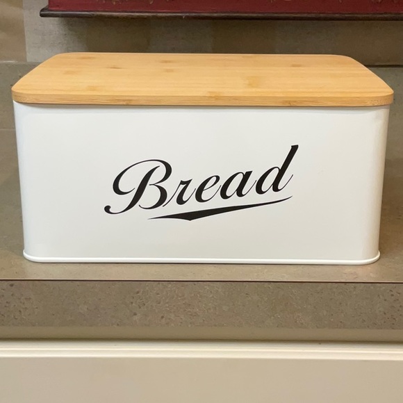 Kitchen | Brand New Enamel Bread Box With Wooden Lid | Poshmark